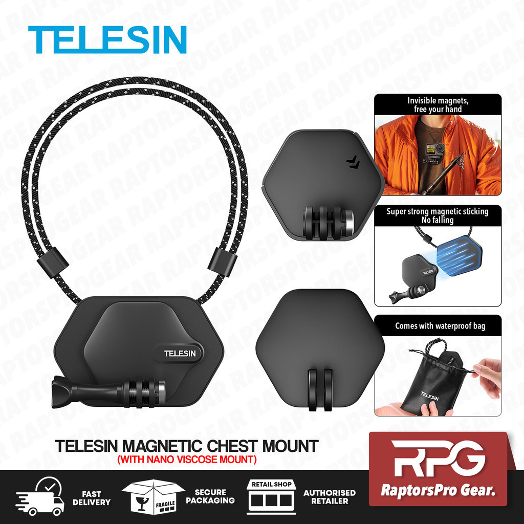 TELESIN Magnetic Chest/Neck Mount with Nano Viscous Mount | Shopee Malaysia