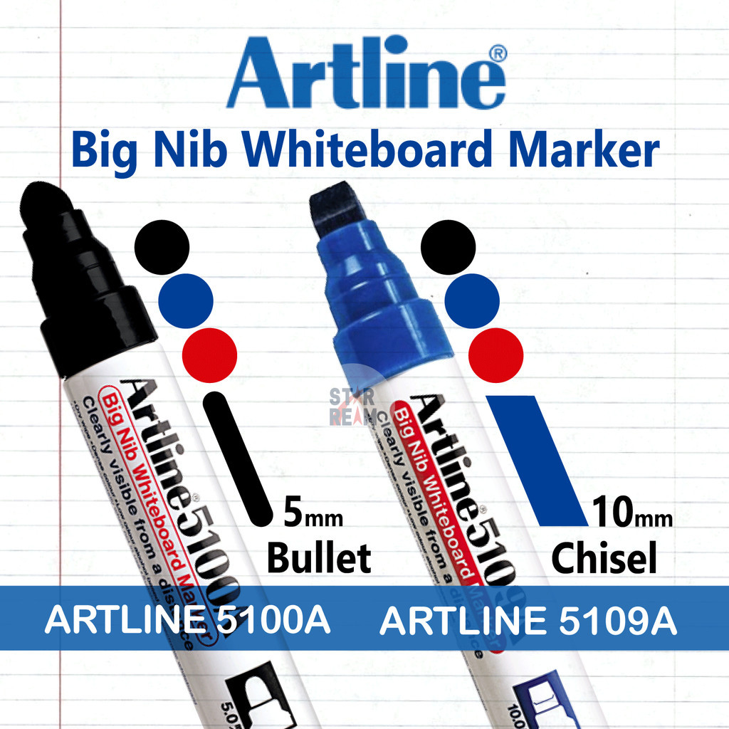 Big Nib Giant Whiteboard Marker Artline 5100A 5109A (Chisel 10mm/Bullet ...
