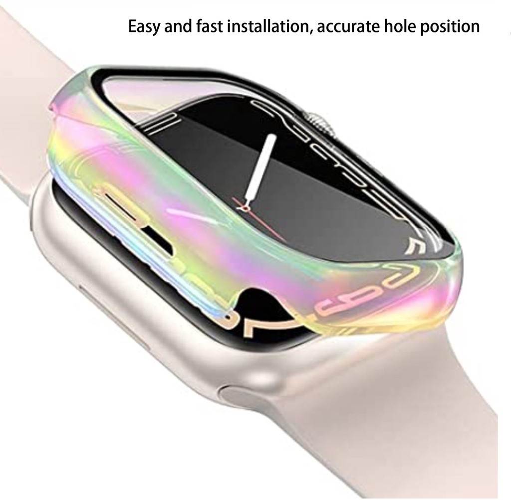 PC Colorful Watch Case Built-in Tempered Glass For Apple Watch 49mm 46mm 40mm 44mm 41mm 45mm ...