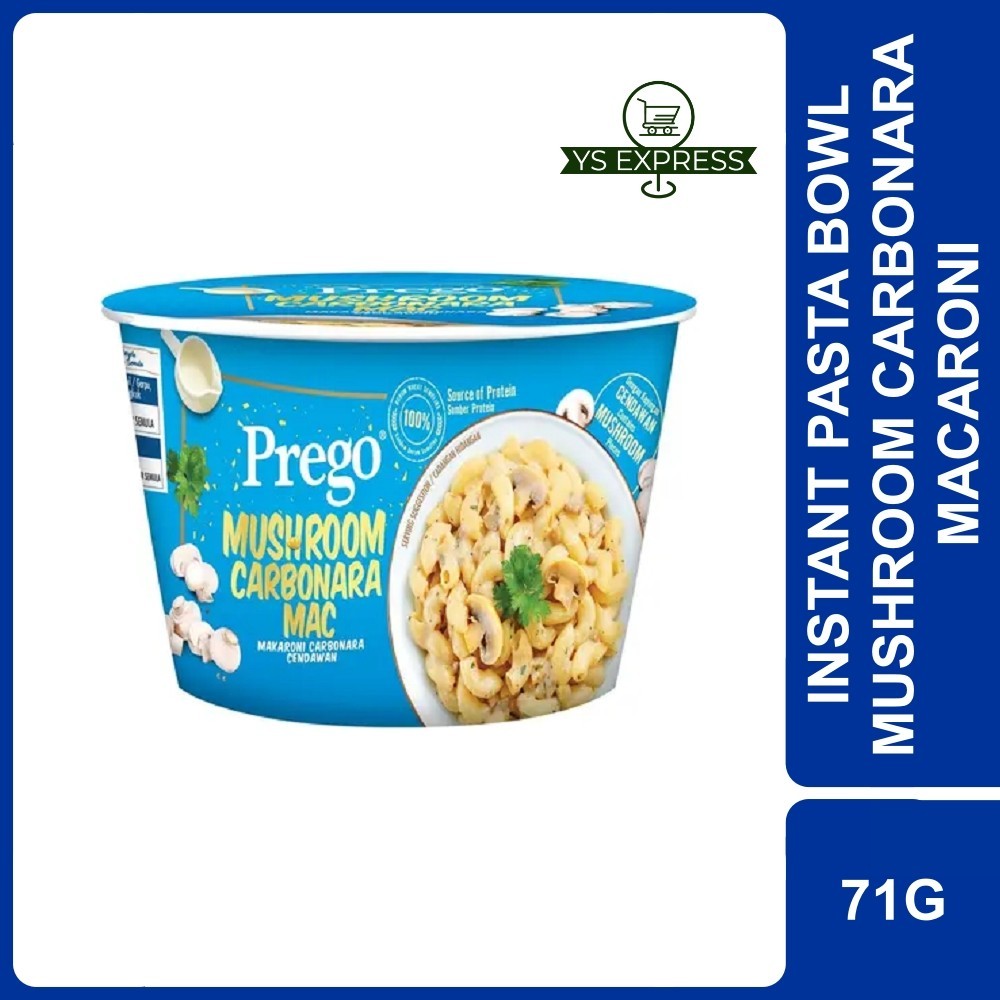 PREGO Instant Pasta Bowl Mushroom Carbonara Macaroni 71G - Pasta Segera ...
