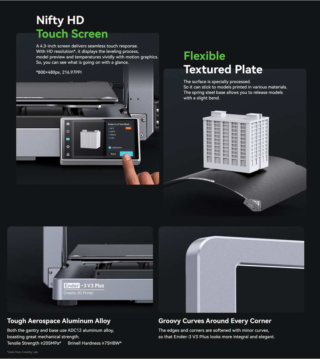 Creality Ender 3 V3 Plus XZ, High Speed FDM Printer 600mm/s, One Tap ...