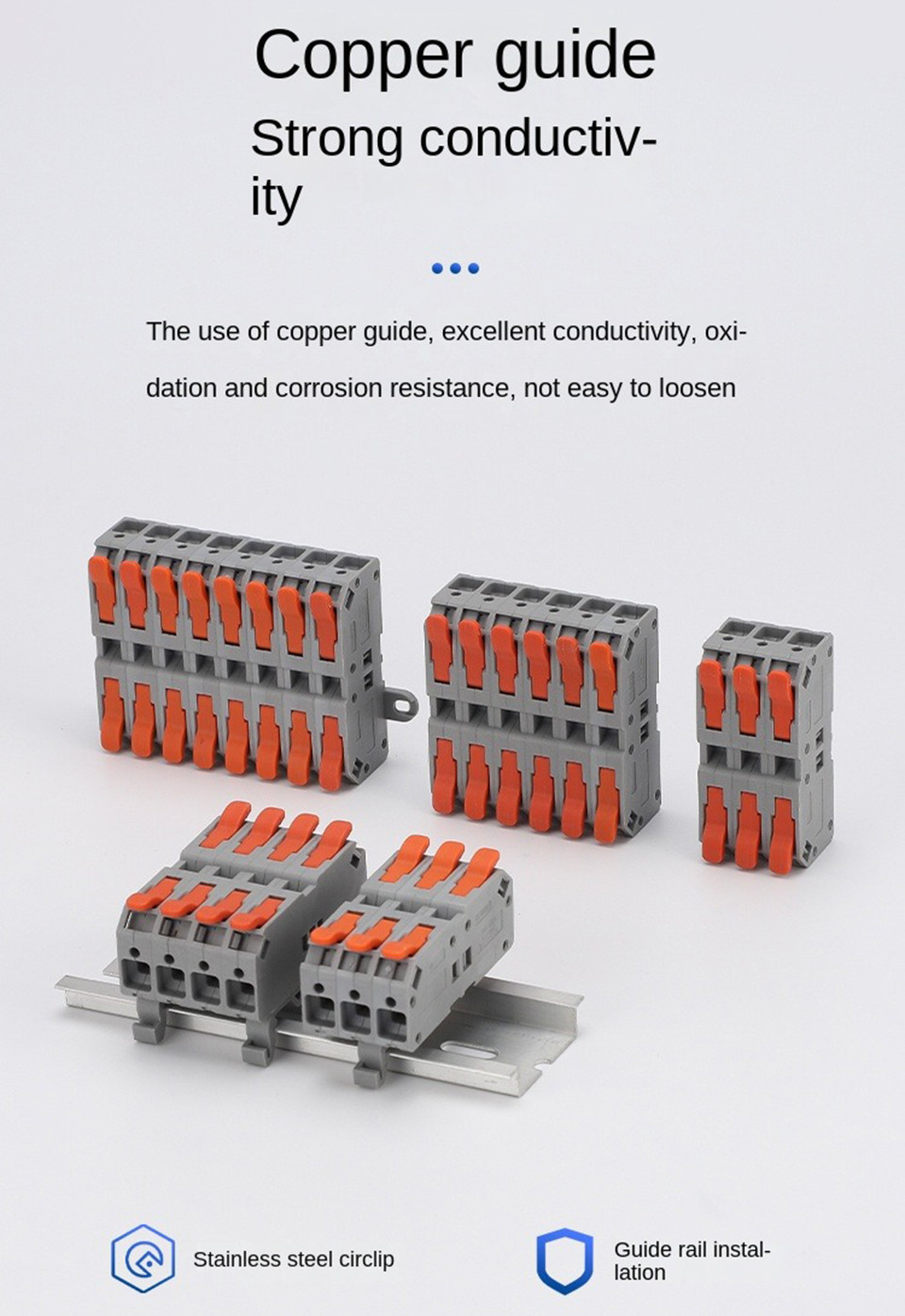 5Pcs Fast Wire Connectors Universal Compact Terminal Block 6mm2 DIN ...