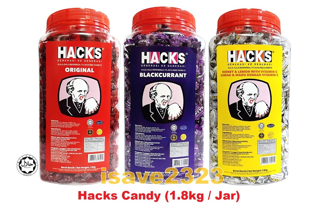 [HALAL] Gula-gula Hacks Candy (1.8kg / Jar) - Regular / Honey Lemon ...