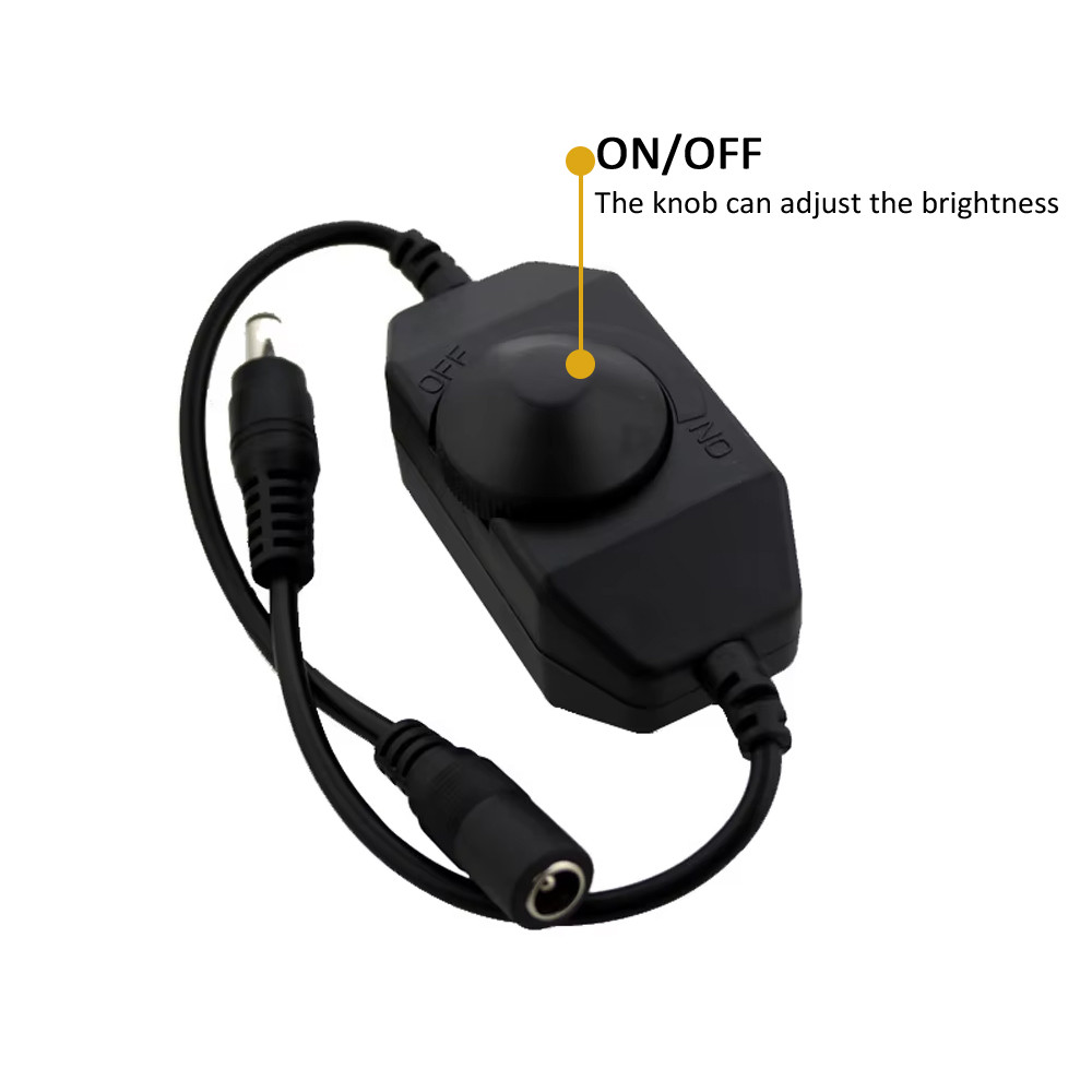 LED Knob Dimmer USB Switch 5V USB 12V 24V DC LED Dimmer Inline Dimming ...