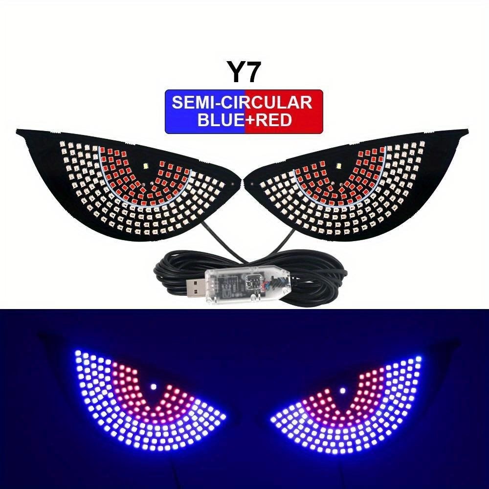 2 PCS SET Demon Eye Car LED Decorative Lights USB Rechargeable 11 Modes ...