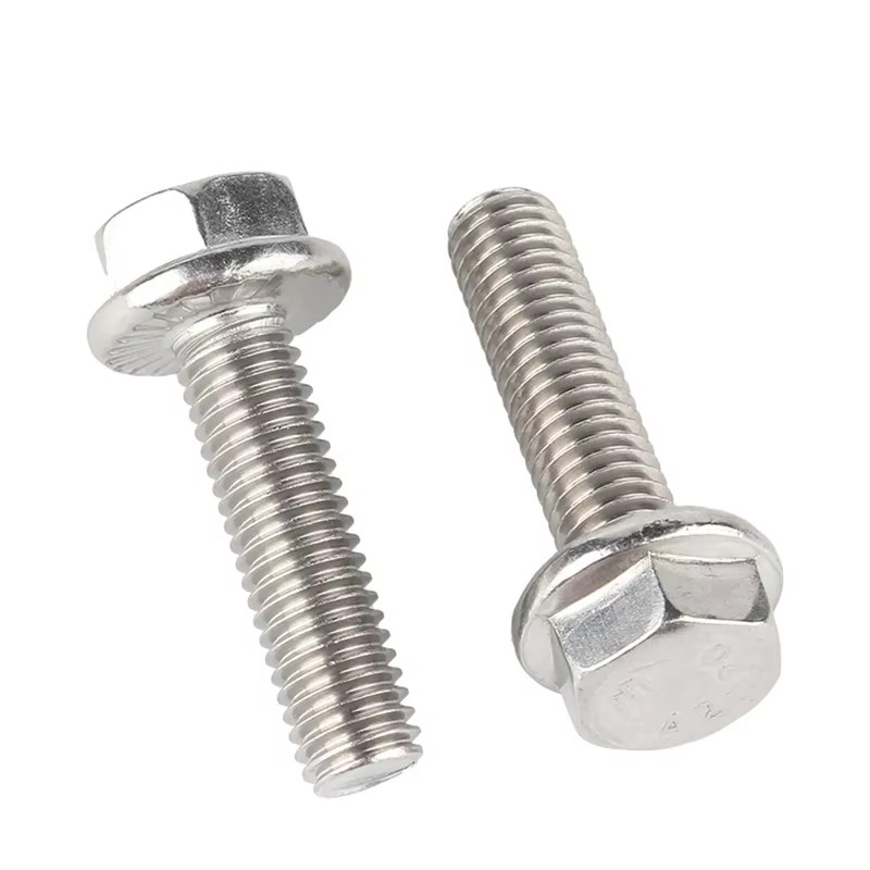 M4 M5 M6 M8 M10 M12 304 Stainless Steel Hexagon Head with Serrated ...