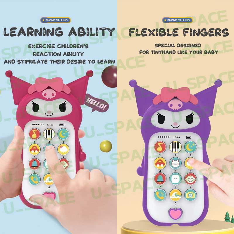 Kuromi Sanrio Music Phone Toys For Kids English Cute Education Learning ...