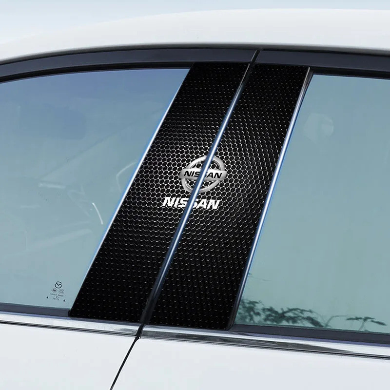 2PC Car Emblem Center Pillar Sticker Auto Door Decorative Stickers For ...