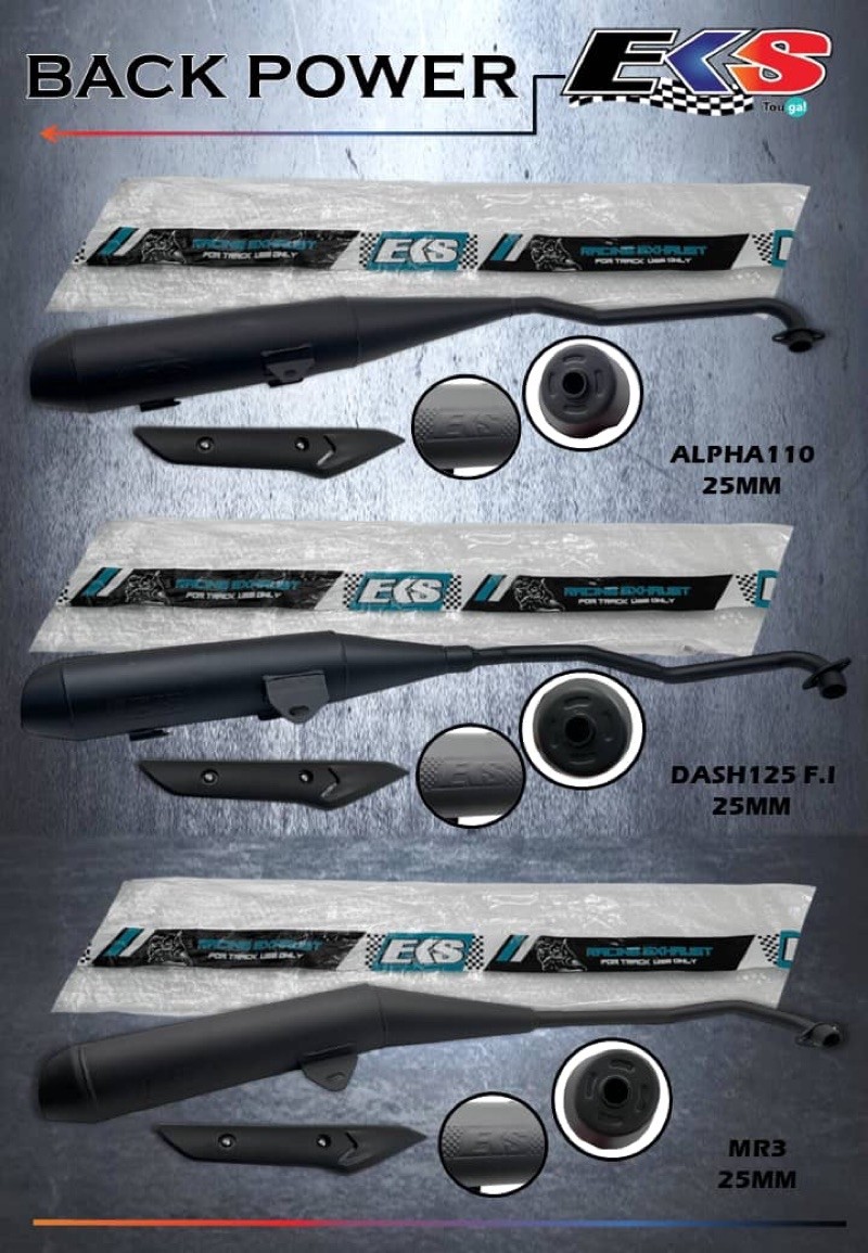 (EKS) (MR3 KRISS110)STANDARD RACING EXHAUST PIPE 25MM BACK PRESSURE ...