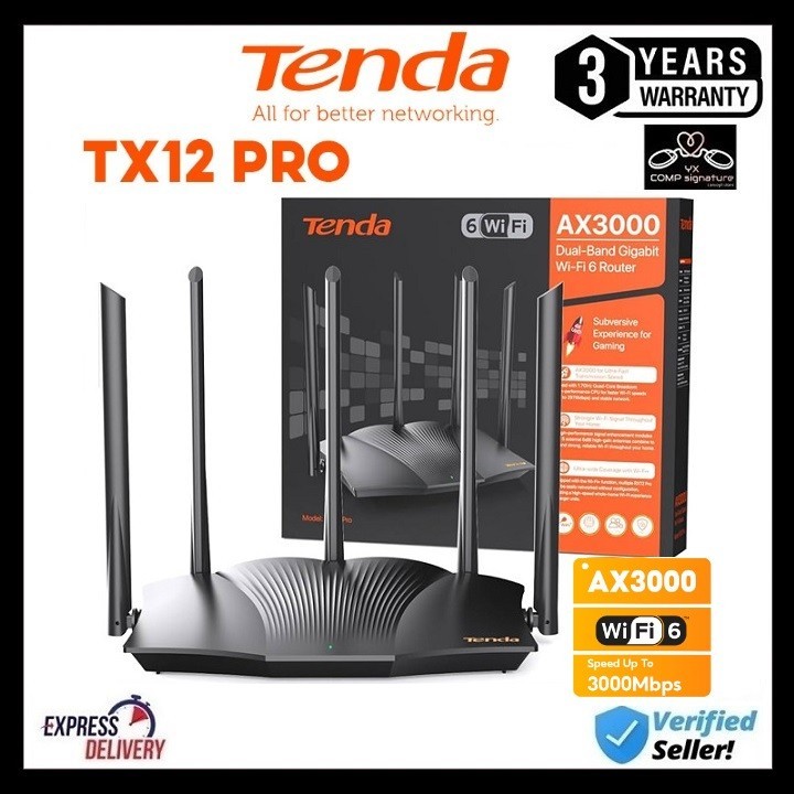 TENDA TX12 PRO AX3000 DUAL BAND GIGABIT WI FI ROUTER | Shopee Malaysia