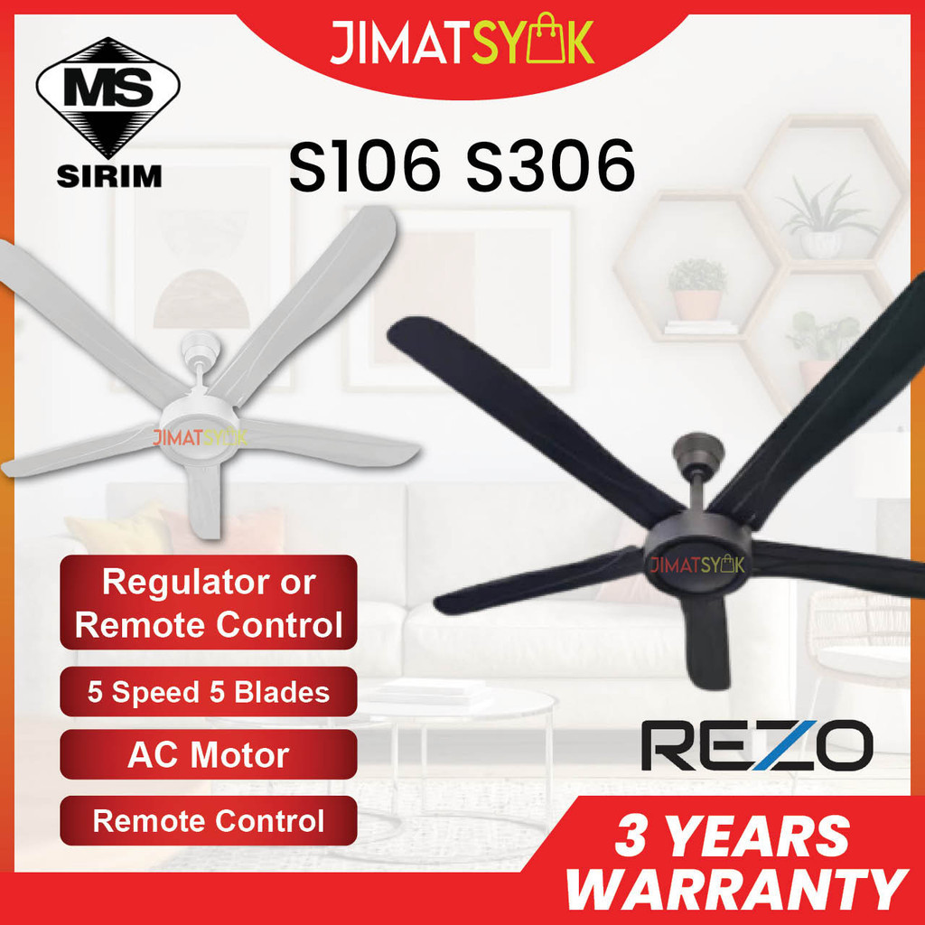 Rezo S106 Regulator / S306 Remote Control 56'' 5 Speed 5 Blade ...