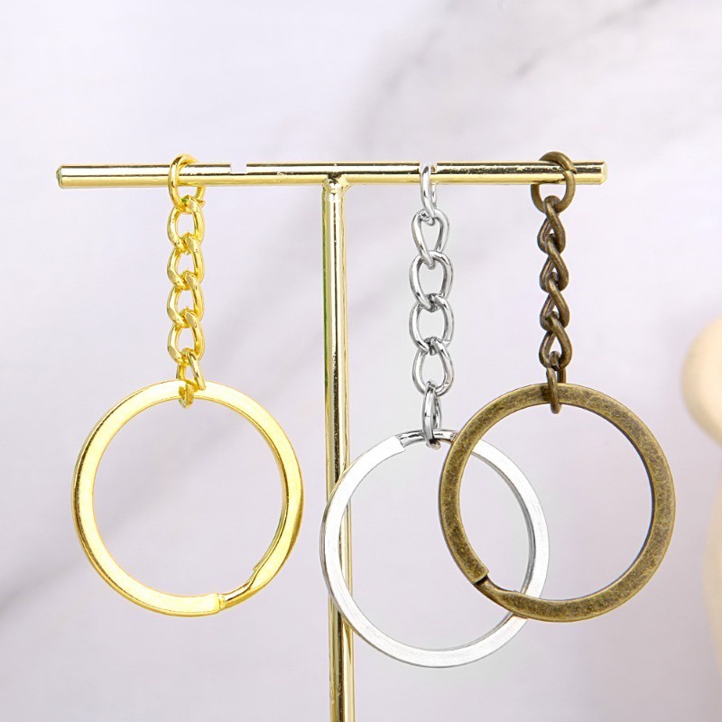 100/50/10Pcs Silver Plated Metal Blank Keyring Keychain Split Ring ...