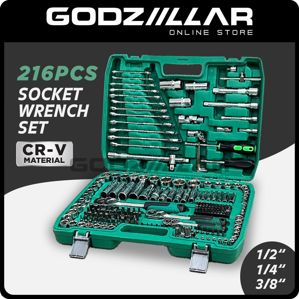 (Mega Sale) 216pcs Chrome Vanadium Ratchet Socket Set Spanner Wrench ...