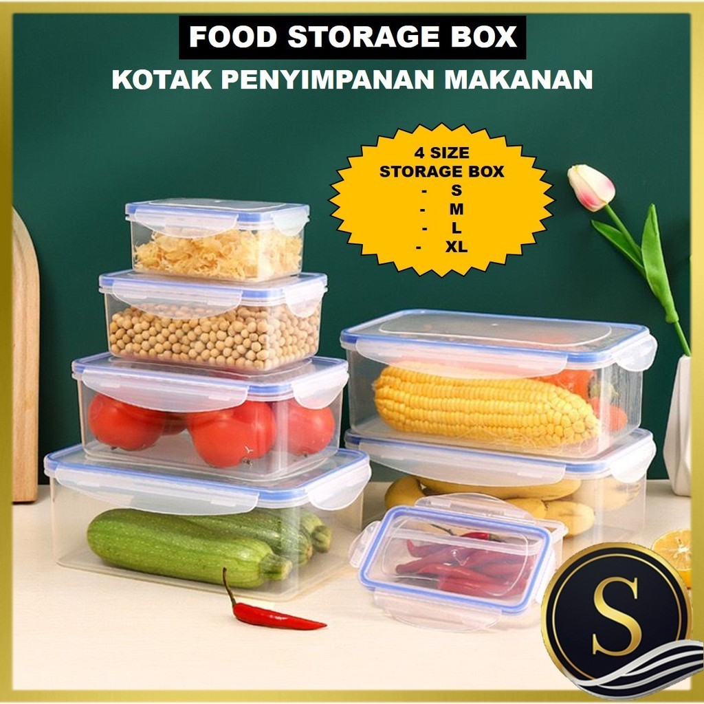 Food Storage Box Transparent Kitchen Container Fridge Microwave ...