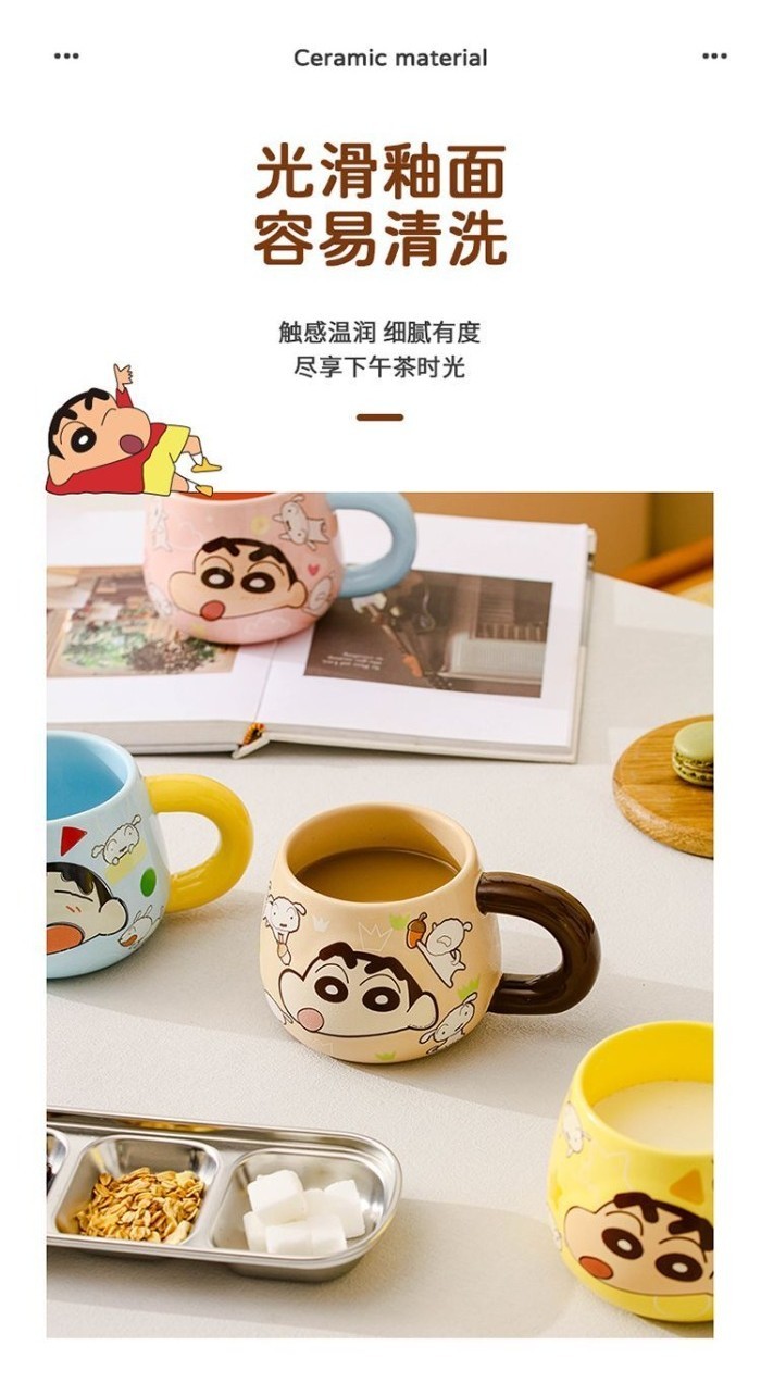 Crayon Shin-chan Cup Ceramic Mug Cartoon Cute Cup Couple Home Water Cup ...
