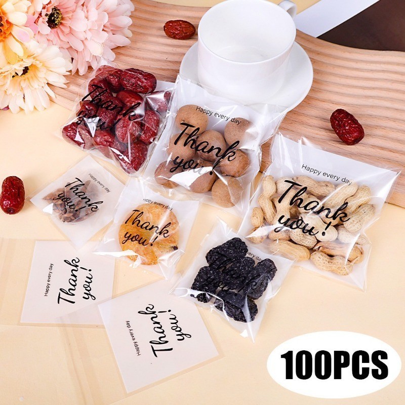 100pcs Biscuit Baking Bags - Presents Sealed Pouch - Multi-Purpose ...
