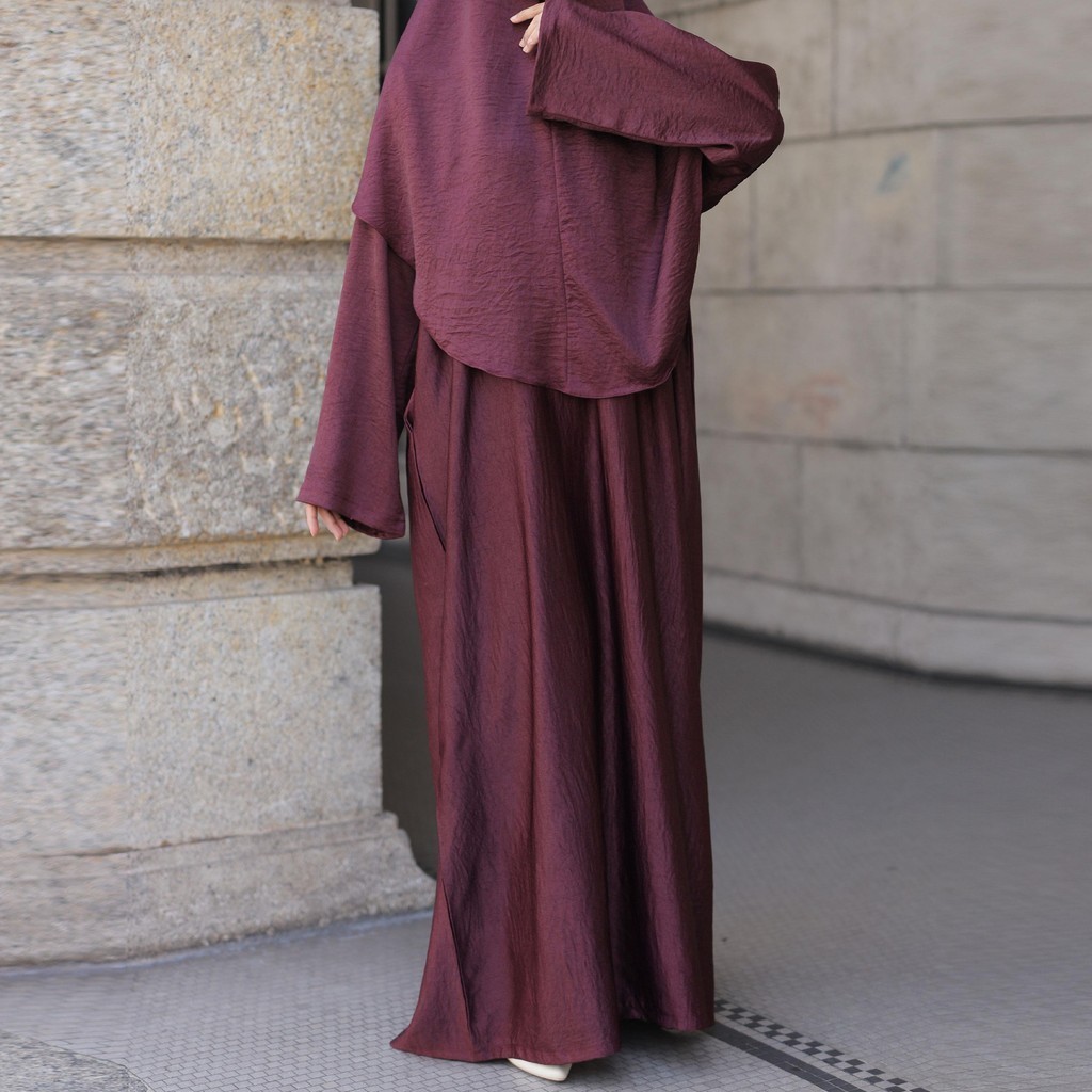 ABAYA AMANDA | ABAYA SET TUDUNG | MATERIAL AIRFLOW | Shopee Malaysia