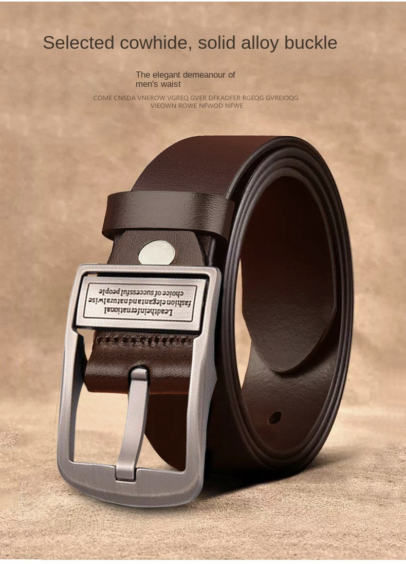 [Ready Stock] New Style Men's Genuine Leather Pin Buckle Business ...