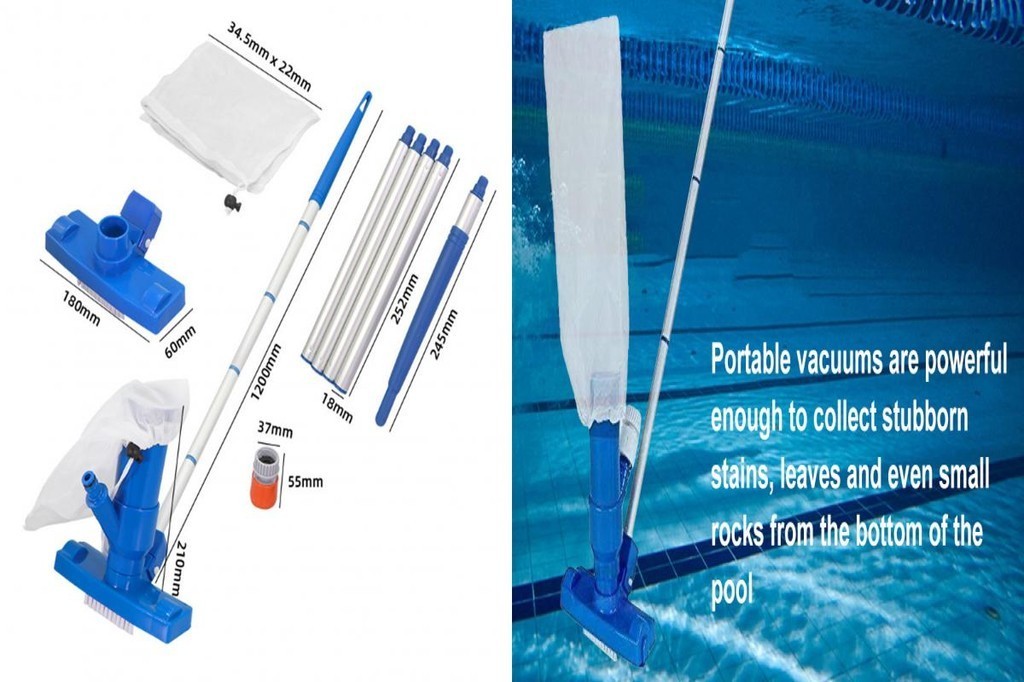 Portable Pool Cleaner Handheld Pool Vacuum Cleaner for Above Ground ...