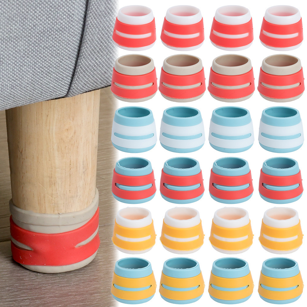 4Pcs Chair Leg Foot Protector - Table Leg Foot Anti-Slip Cover - Silent ...