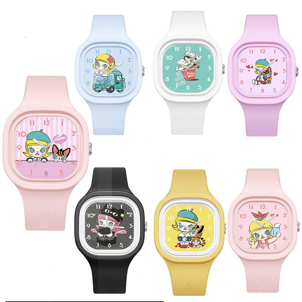 LABUBU Watch for Kids Girls Candy Color Silicone Strap Cartoon Cute ...