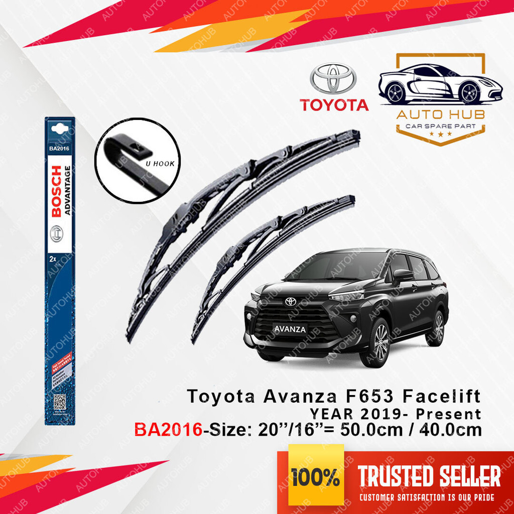 Toyota Avanza F653 Facelift 2019-Present (20"/16") Bosch Advantage ...