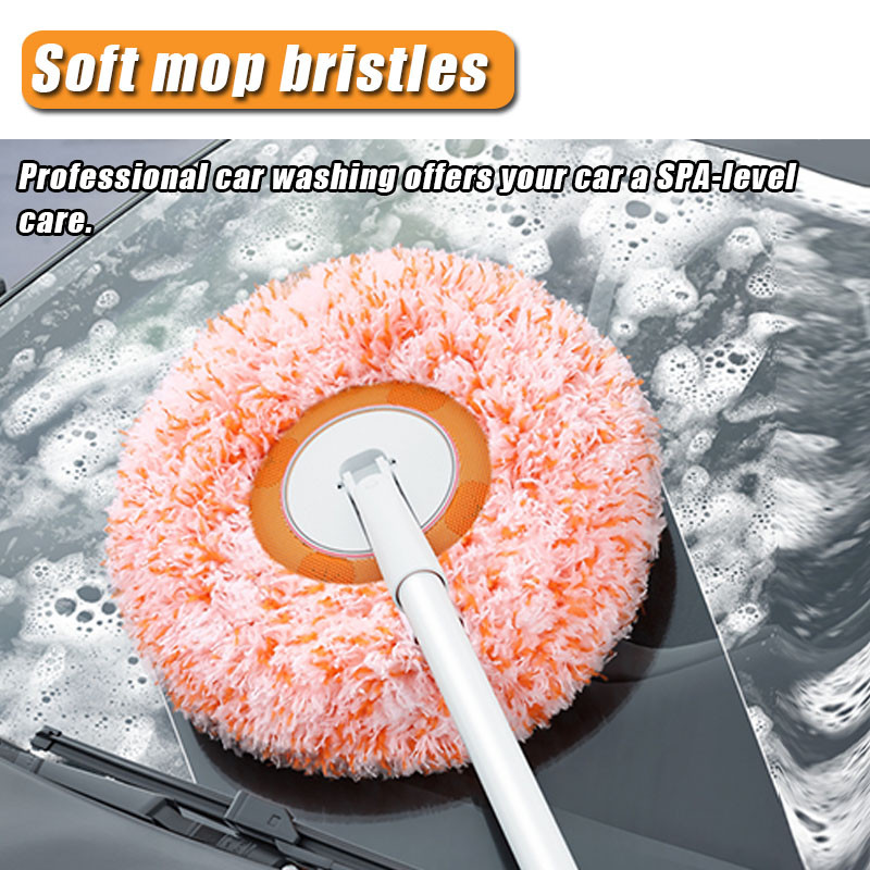 Orange Sunflower Mop Extendable Microfiber Dust Rotating Head Removable ...
