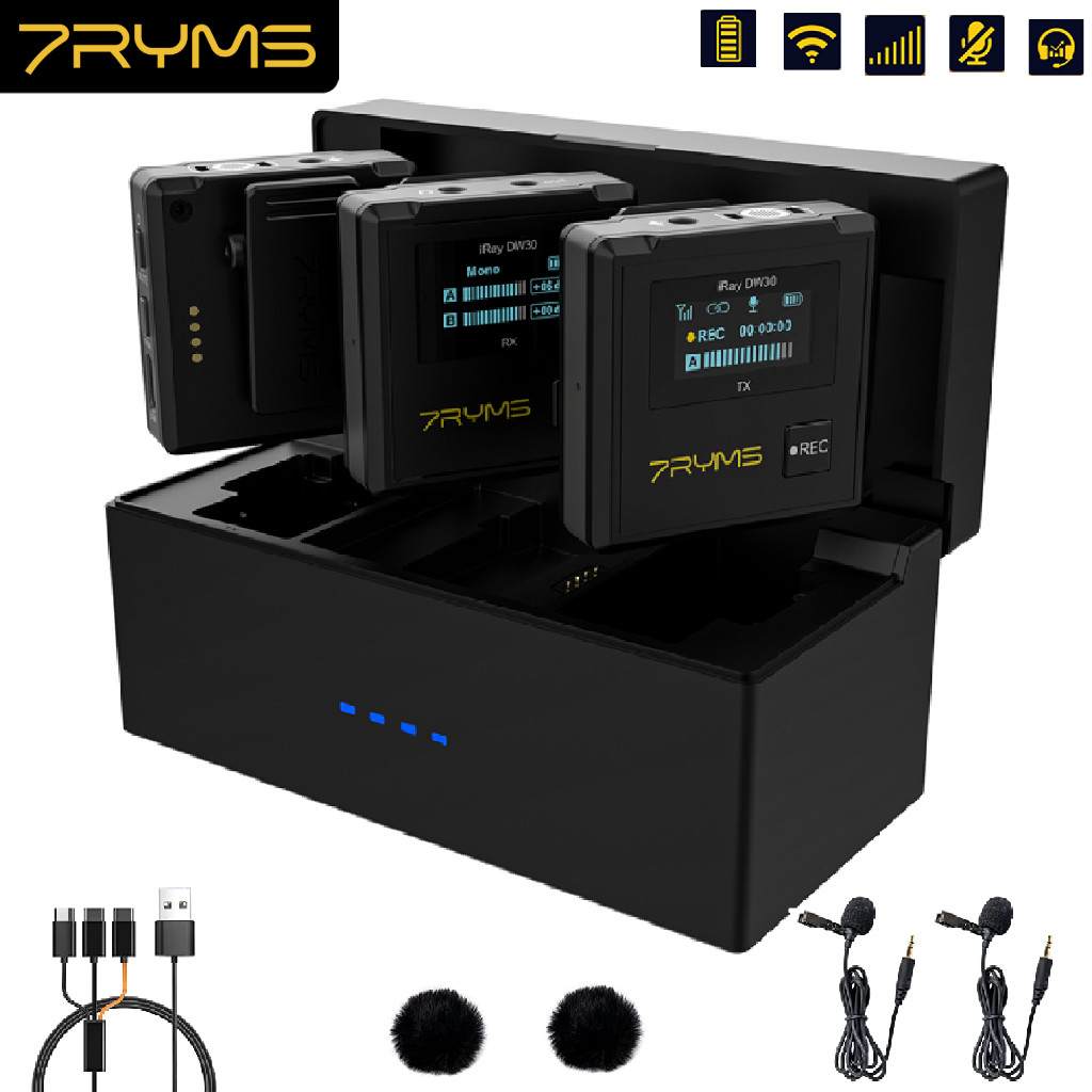 in stock 7RYMS iRay DW30 2.4G Dual-channel On-board Wireless Microphone, for Smartphone ...