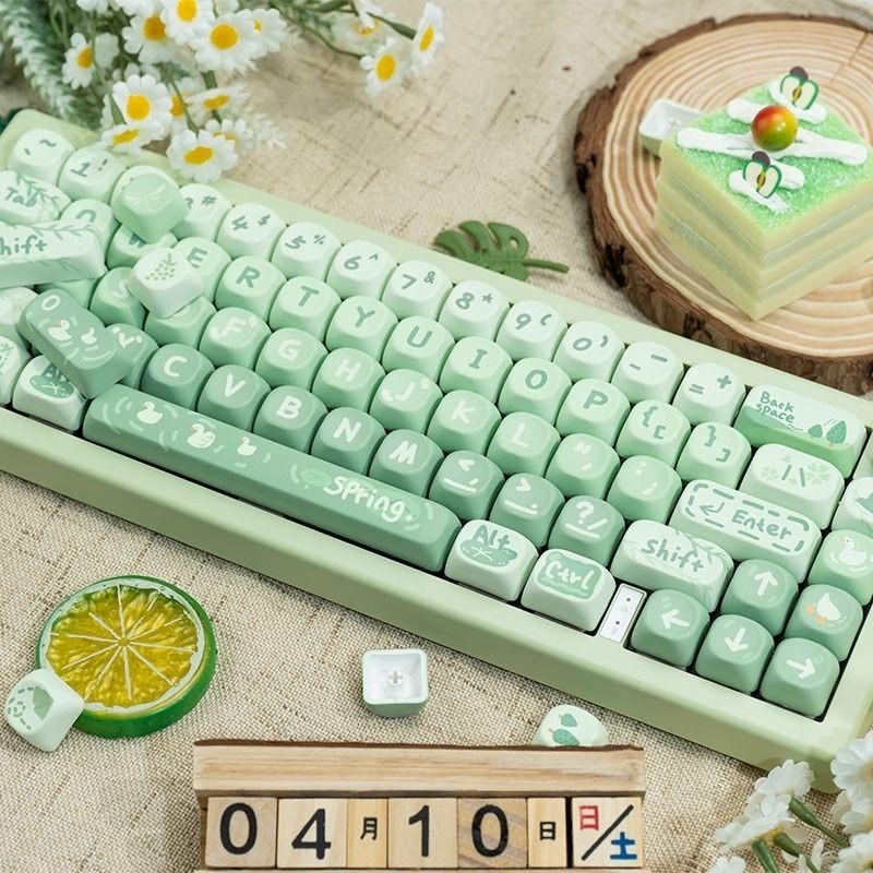 Spring Outing Keycap MOA Profile Thai English Matcha Green Theme PBT ...