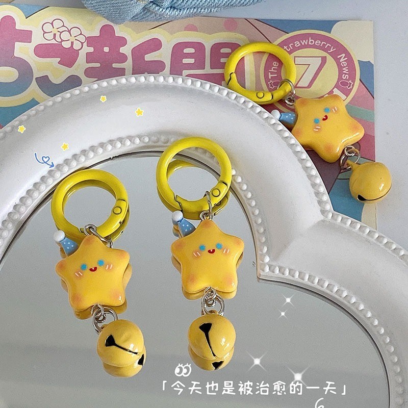 Cute Simple Stars Keyring Y2k Cute Pentagram Keychain Bag Pendant ...