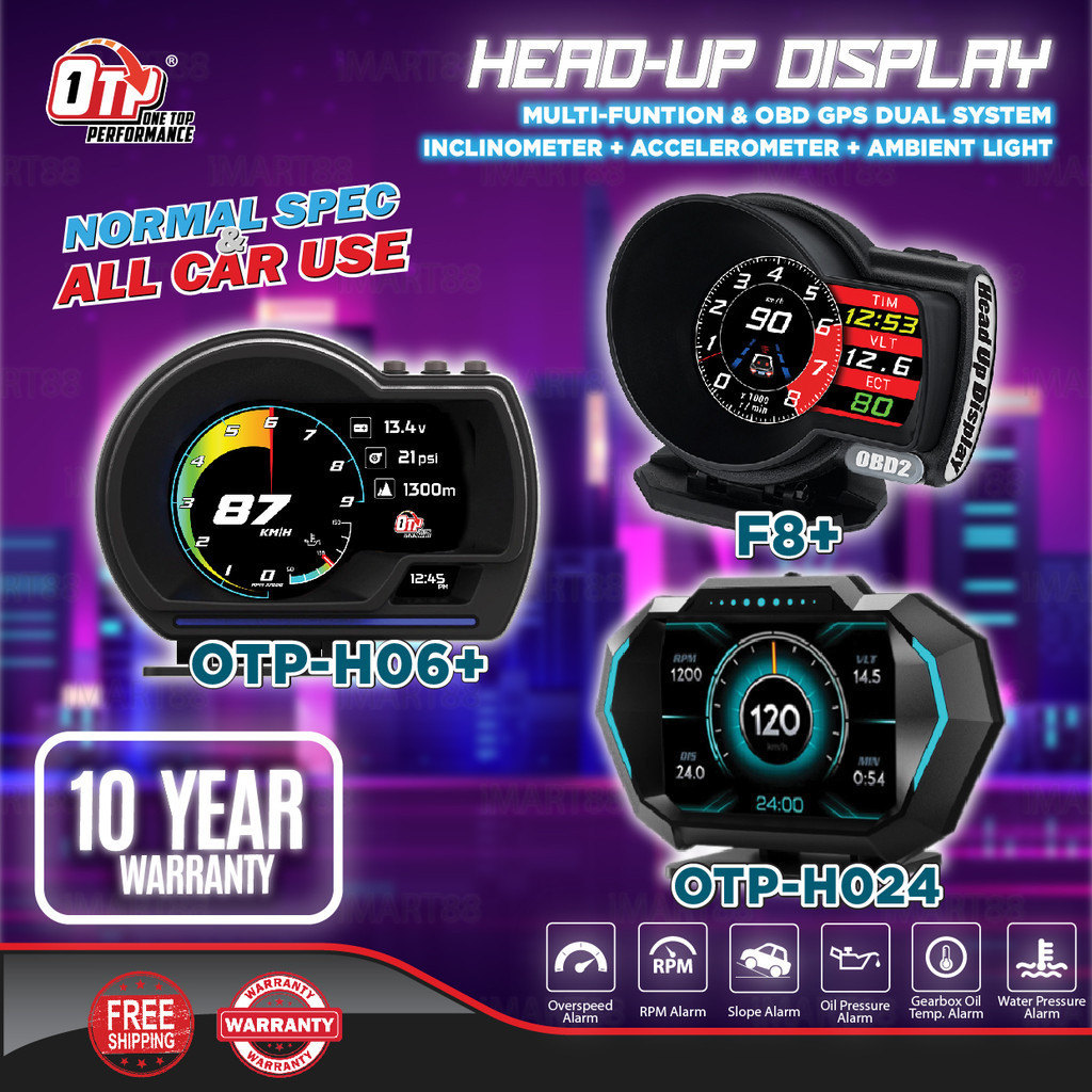 10 Year Warranty OBD2 Meter Gauge RPM Turbo Boost Meter P6 Meter Car ...