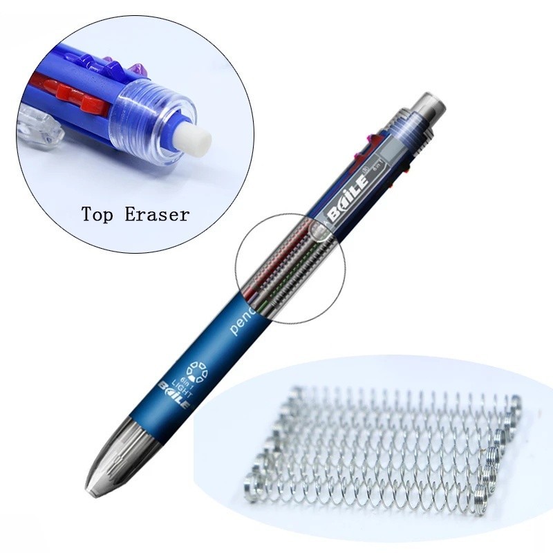 6 In 1 Multicolor Ballpoint Pens With Refills 5 Colors Ball Pen 1 ...