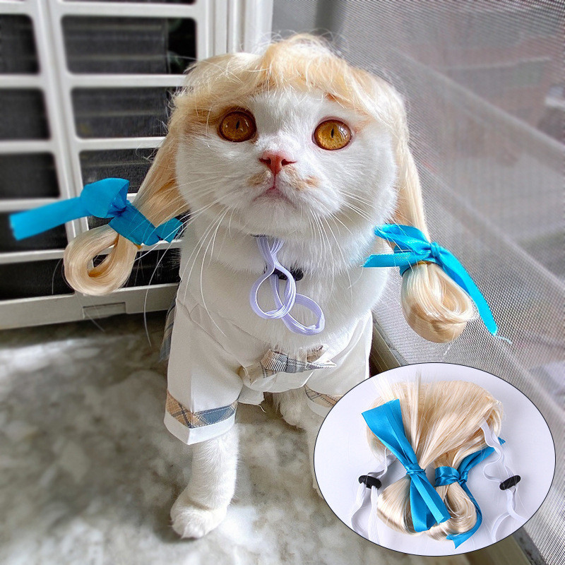 Pet Wig Explosive Head Cat Dog Halloween Christmas Wig Pet Hair ...