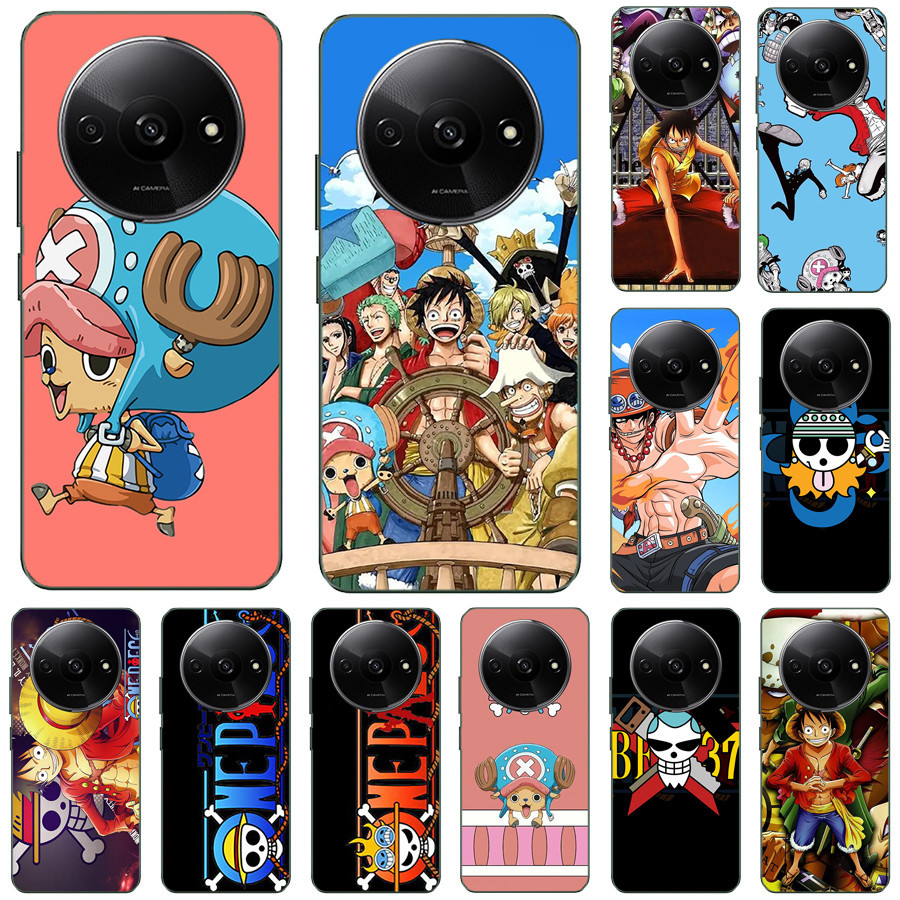Phone Case For Xiaomi POCO C61 4G Cartoon Anime One Piece LOGO Monkey D ...