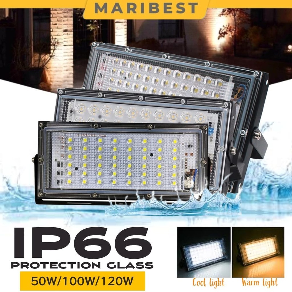 LED Spotlight IP66 50W 100W 200W Sensor Flood Light RGB Celling Outdoor ...