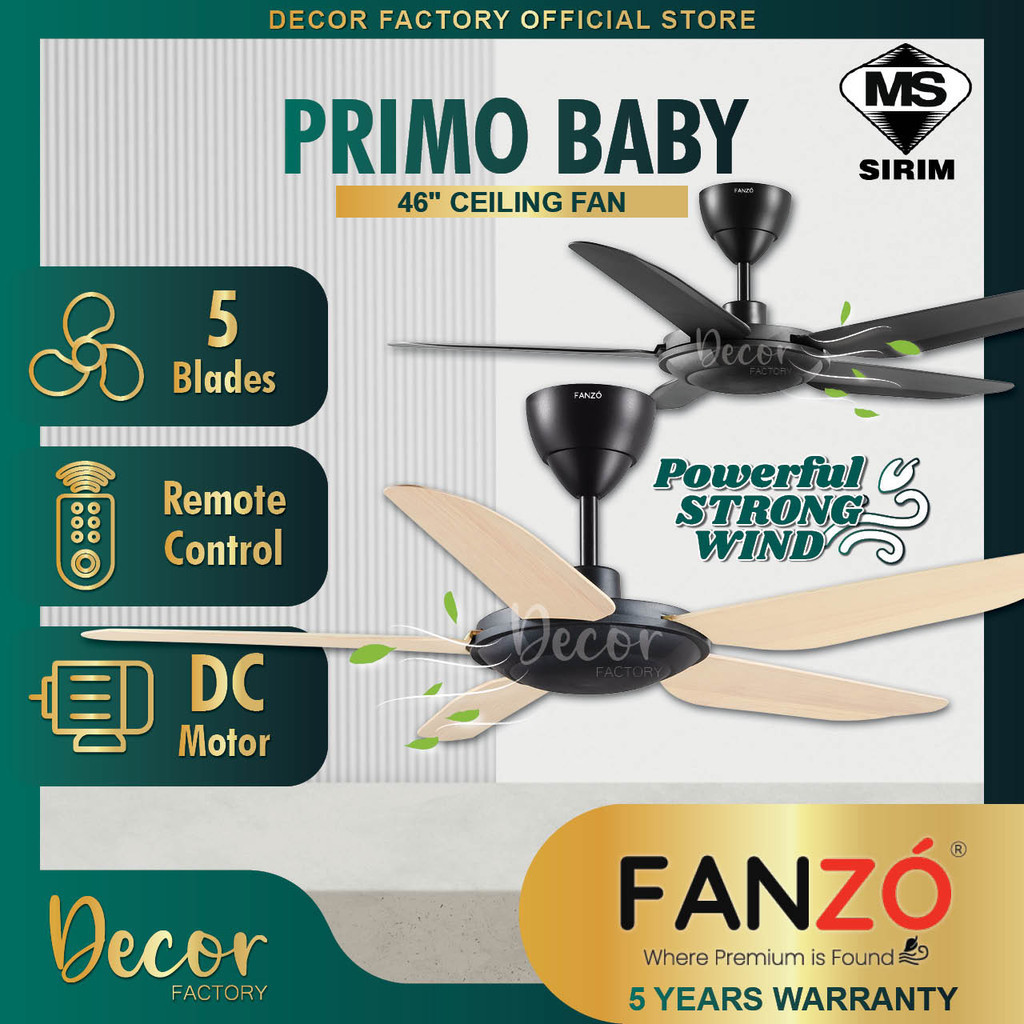FANZÓ Fan FANZO PRIMO Baby Fan 46" 5 Blades 7 Speed DC Motor Remote ...