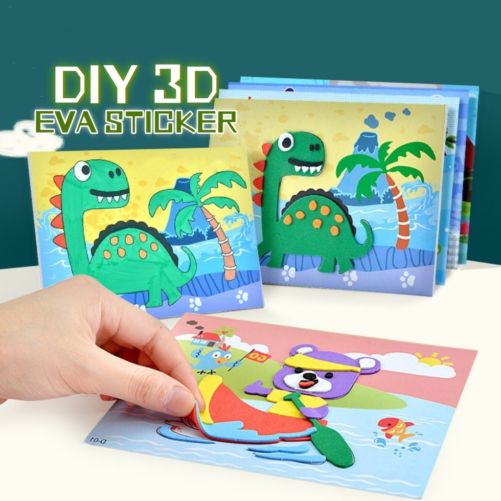 (1 pcs) Kid 3D Foam DIY EVA Sticker Children Fun Act Art Craft Kits ...