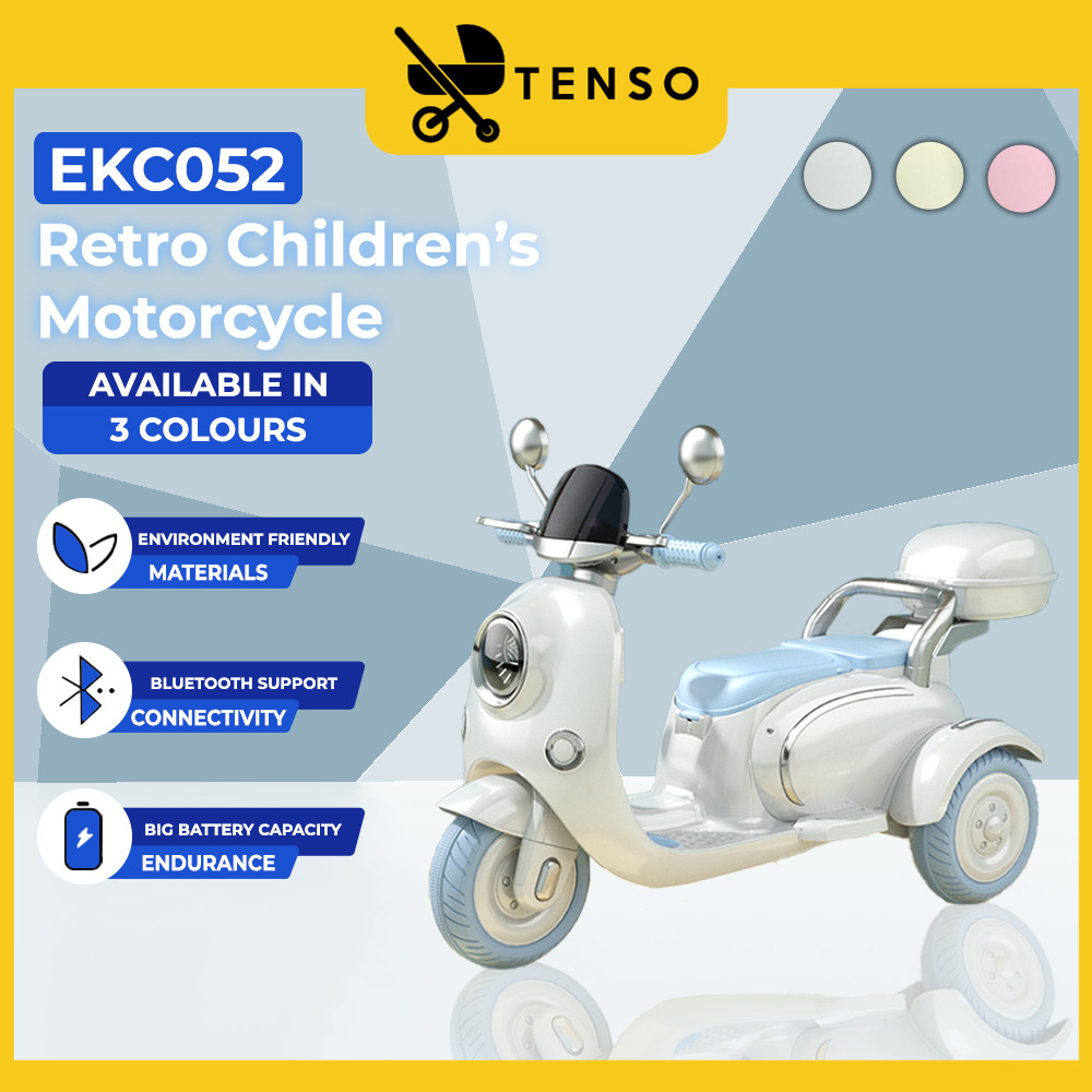 Tenso EKC052 Retro children's electric motorcycle toy car for boys and ...