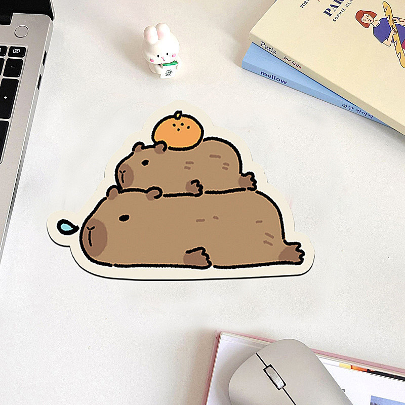 Cute Capybara Mousepad Cartoon Capibala Mouse Mat Office Desktop ...