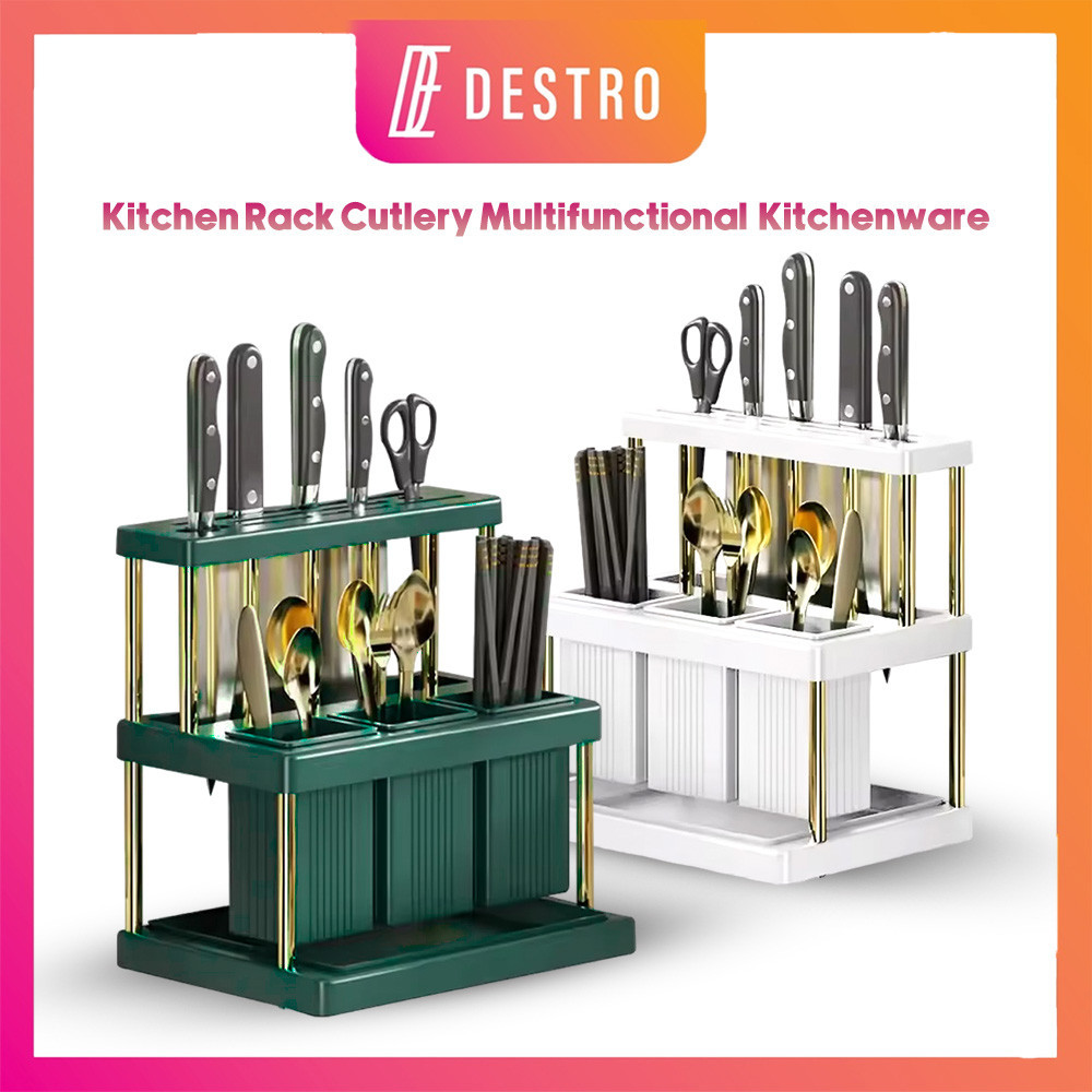 Destro Kitchen Rack Cutlery Chopstick Drainer Holder Rak Pisau Rak ...