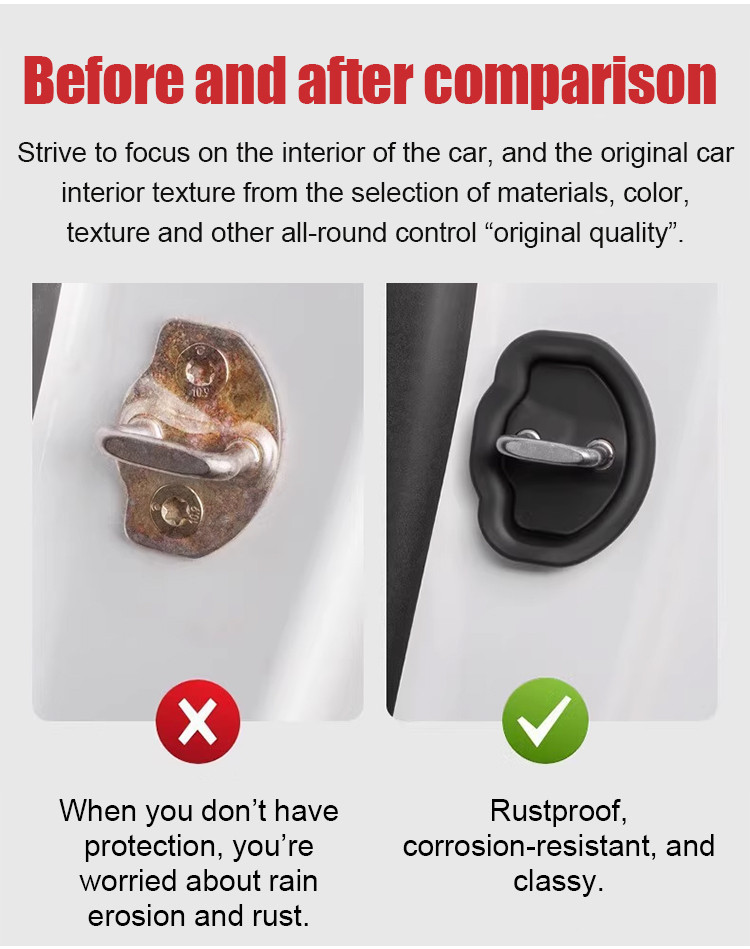 4PCS Car Door Lock Protective Cover Door Protective Pad Door Shock ...