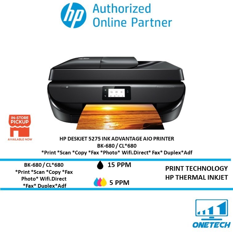 HP DeskJet 5275 Ink Advantgage Aio Printer - BK-680 / CL*680 (Print ...