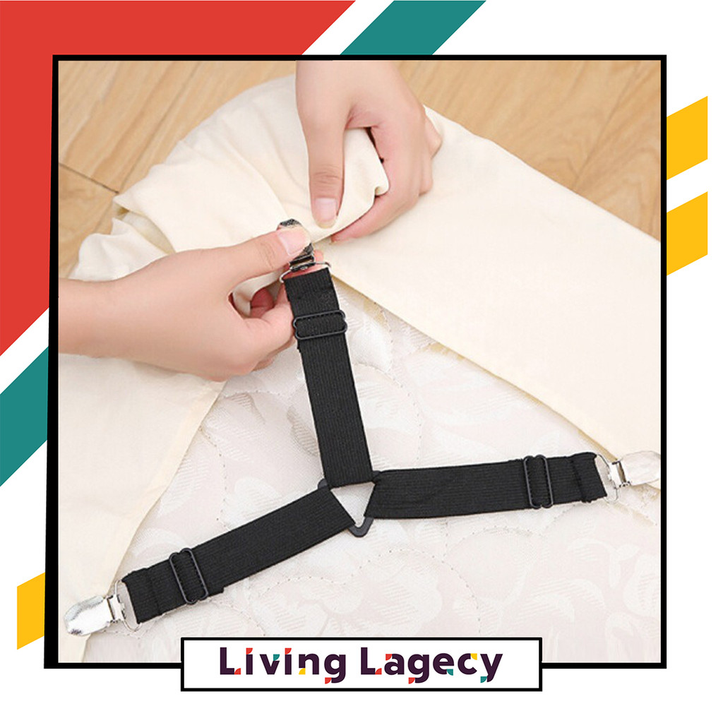 LIVING LAGECY Bedroom Adjustable Bedsheet Clippers Triangle Shape ...