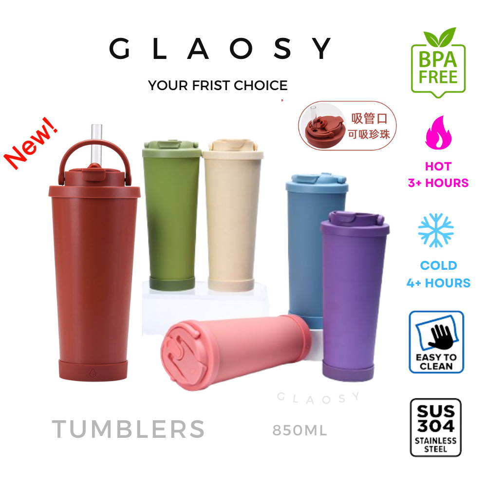 [ 830ML ] 304 Stainless Steel Tumbler With Straw Vacuum Flask Mug Thermos Water Bottle Sport ...