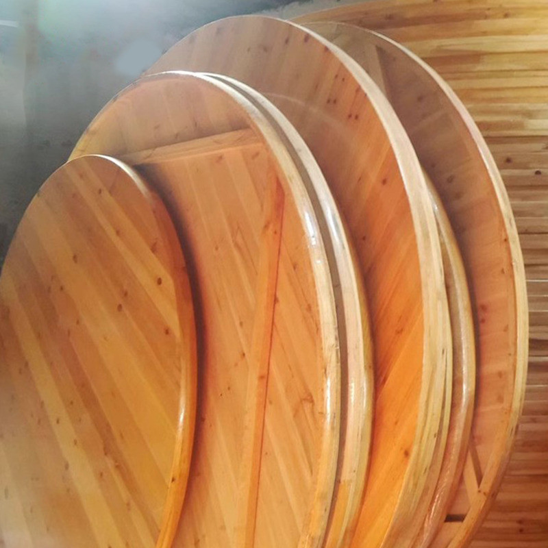 Solid Wood Cedar Round Dining Table Home Restaurant Turntable Large ...