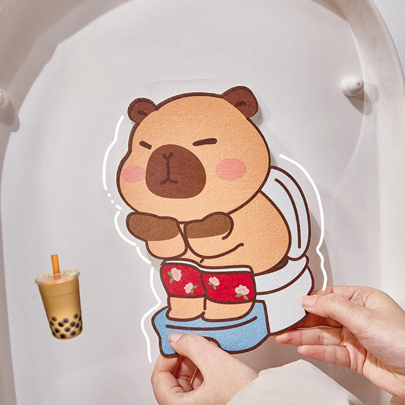 Cartoon Animal Toilet Deodorant Poster Stickers - Bathroom Flower ...