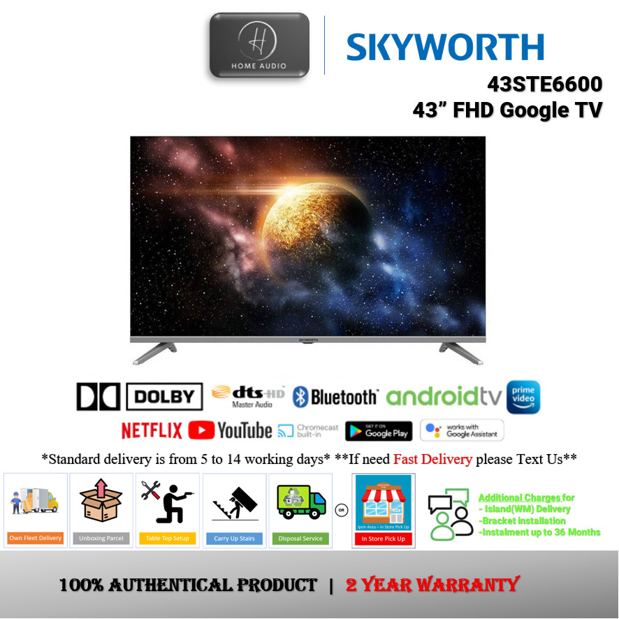 Skyworth 43| 50 | 55 | 65 Inch TV 4K HDR UHD Android TV Google TV LED ...