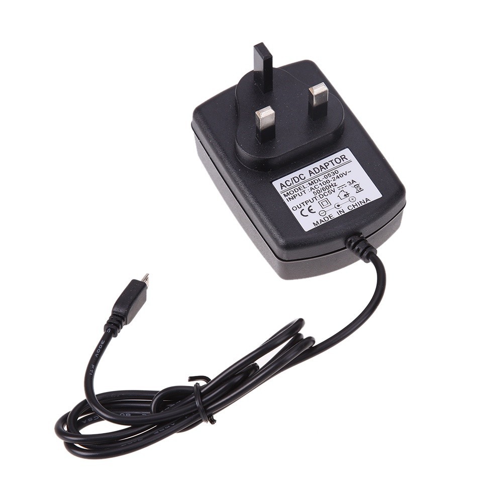 Micro USB Port UK Plug Socket AC to DC 5V 3A Power Supply Adapter for ...