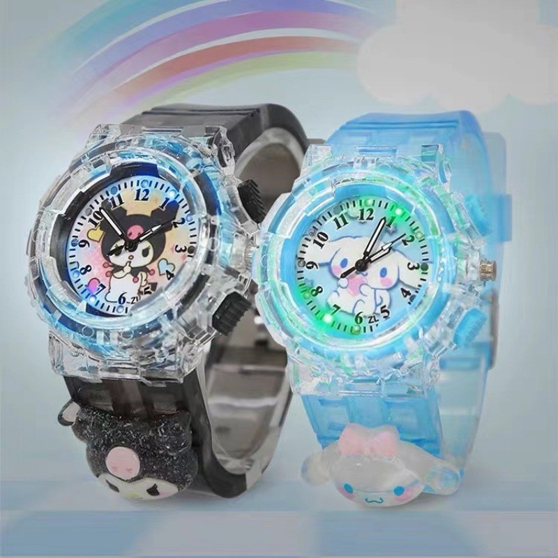 LED Sanrio Watch Cute Cartoon Hello Kitty Watch Kuromi Light Kids ...