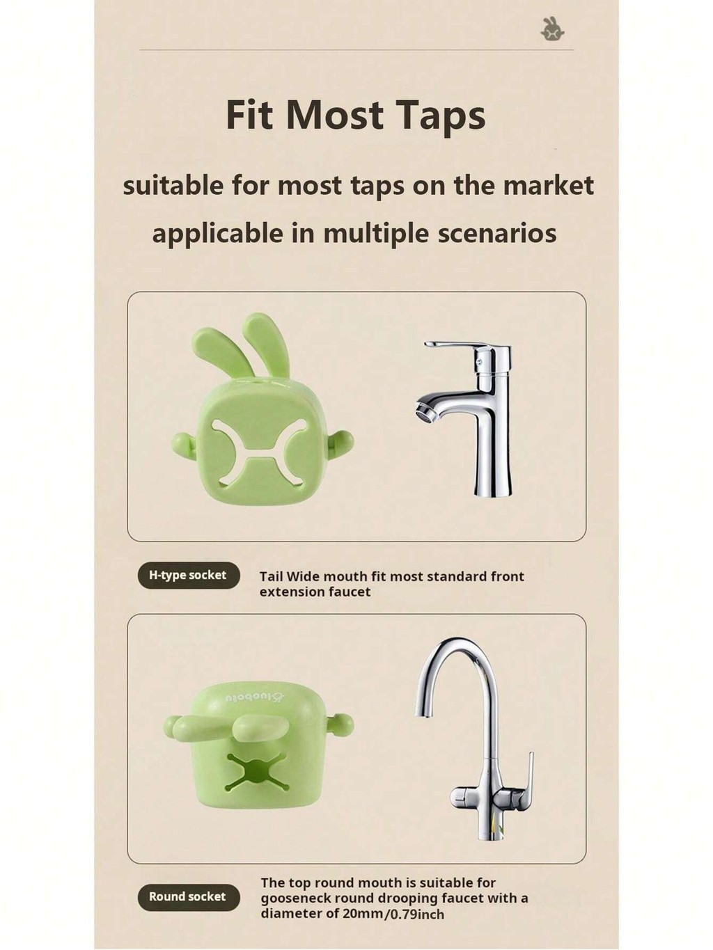 Faucet Extender Cute Rabbit Splash-proof Baby Kid Hand Washing Rinse ...